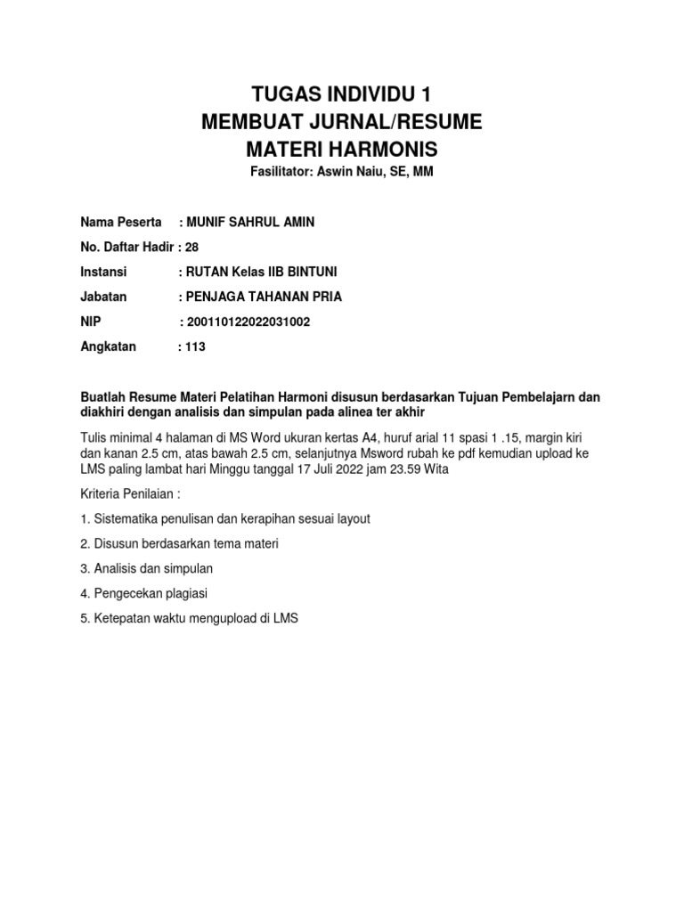 Resume Harmonis | PDF
