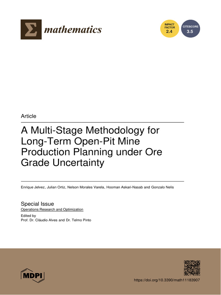 A Multi Stage Methodology For Long Term Open Pit Mine Production Planning Pdf