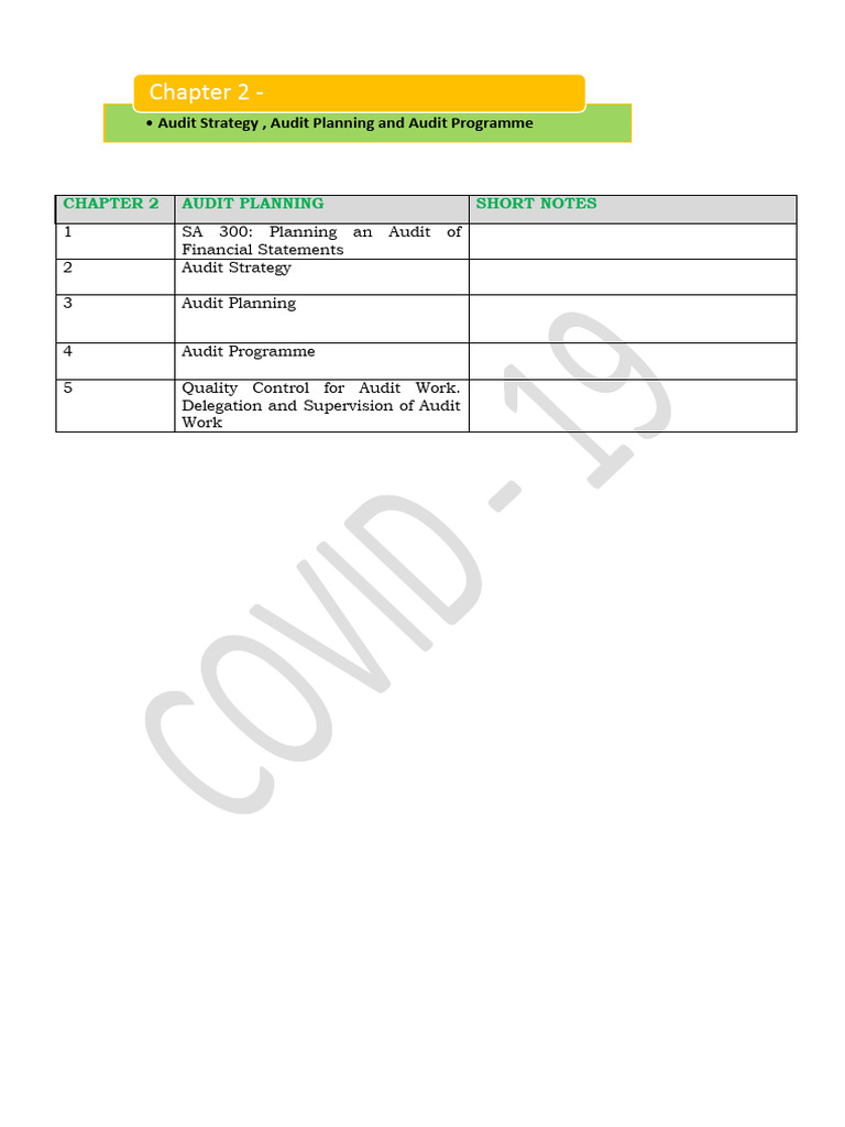 CH 2 - Audit Strategy | PDF | Audit | Internal Control