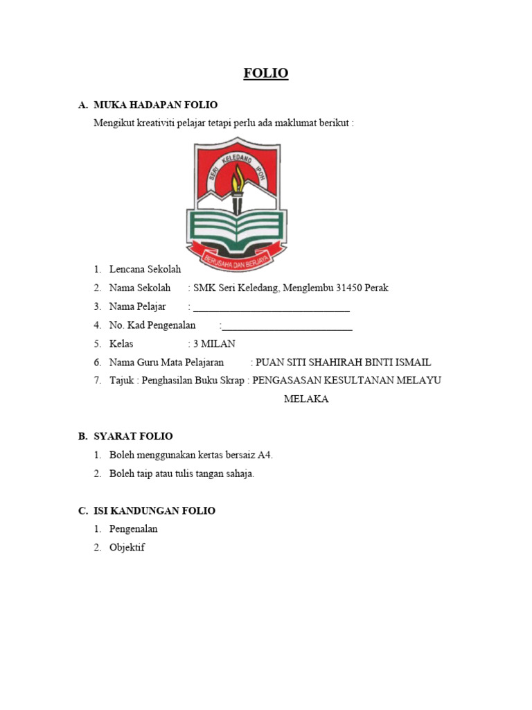 Format Folio Buku Skrap | PDF