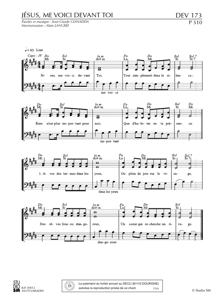 Jesus Me Voici Devant To I | PDF