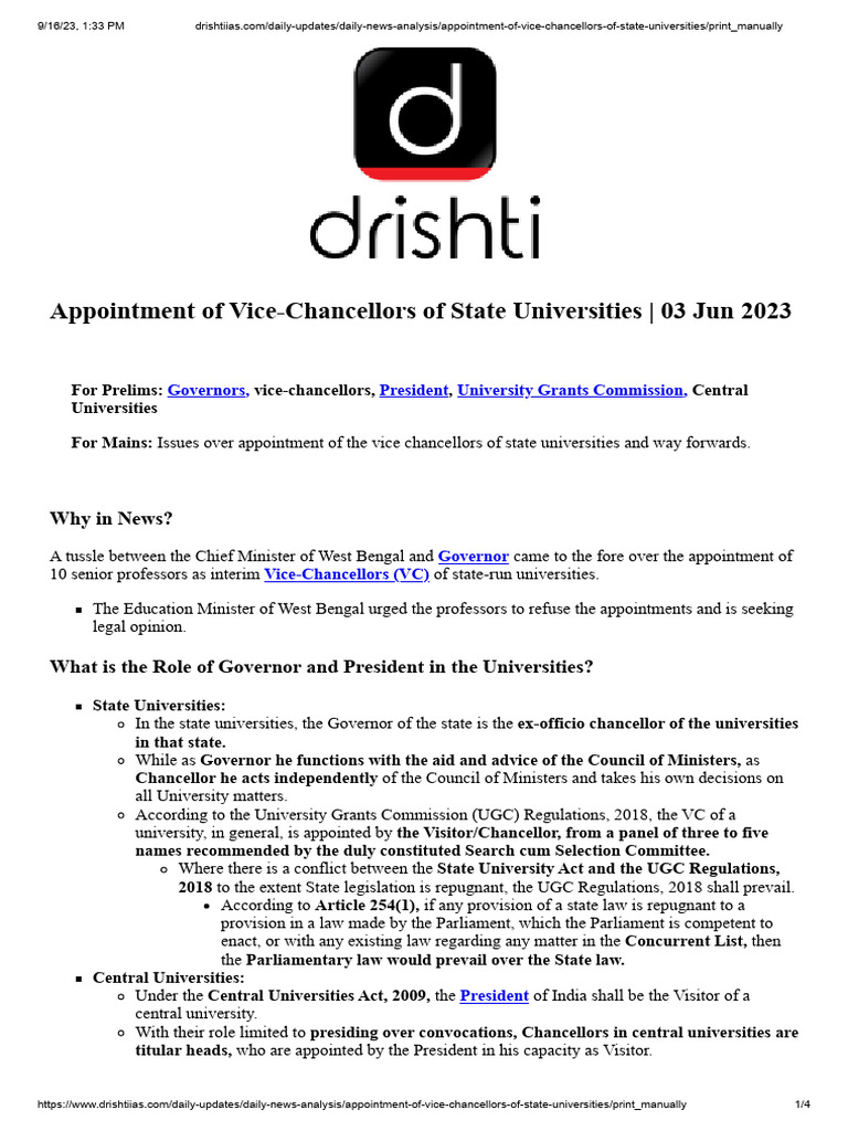 VC Appointment | PDF