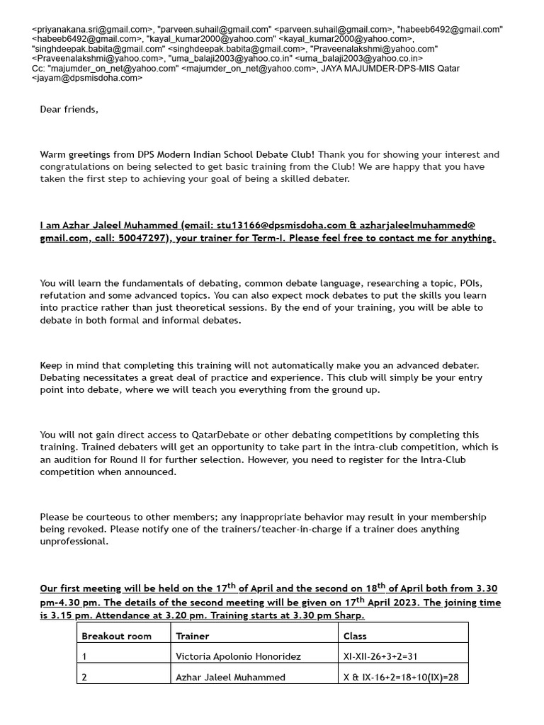 Gmail - Welcome To Debate Club! | PDF