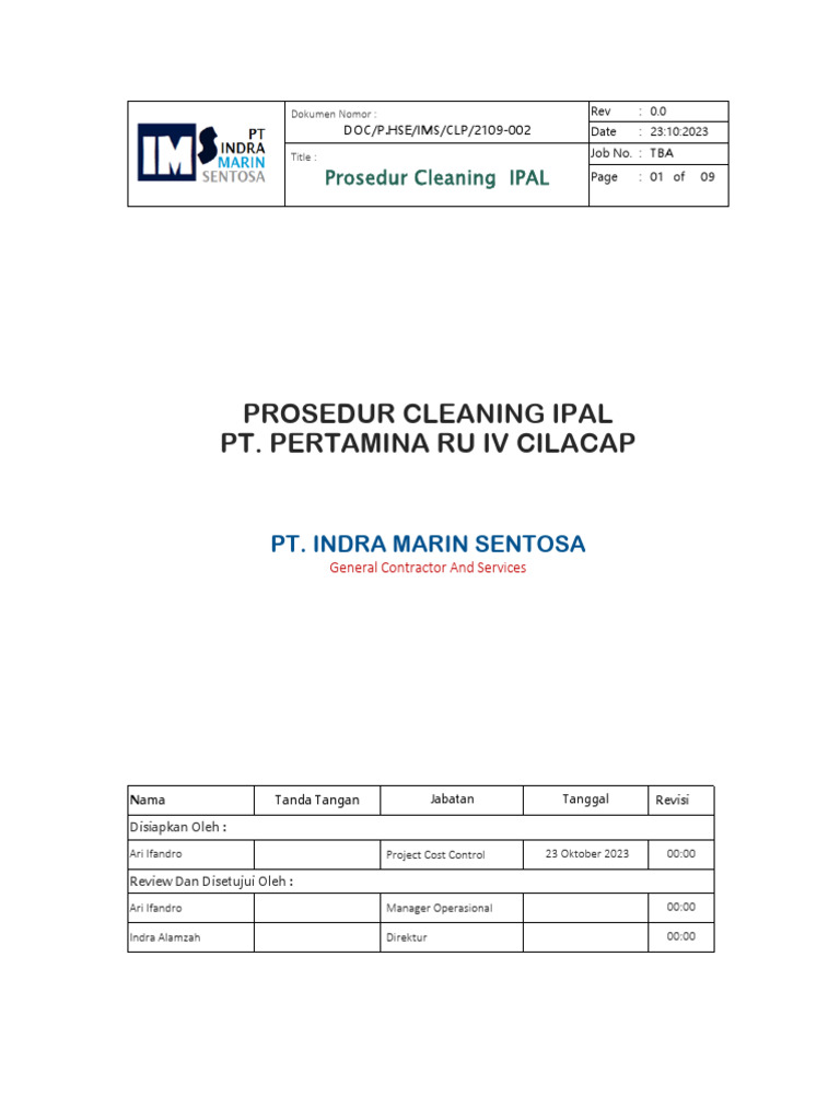 SOP CLEANING IPAL - Merged | PDF