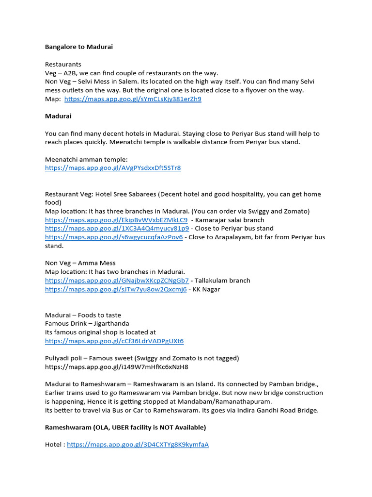 Madurai Rameshwaram | PDF