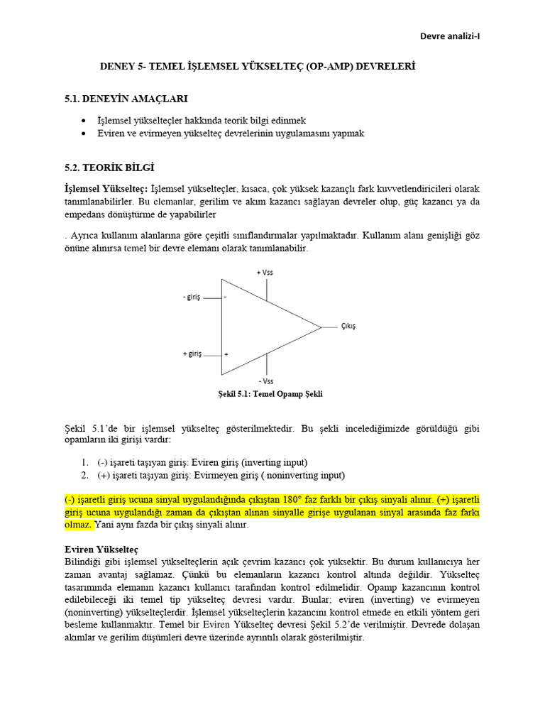 Devre Analizi I Lab.-DENEY 5 Föyü Part 2 | PDF