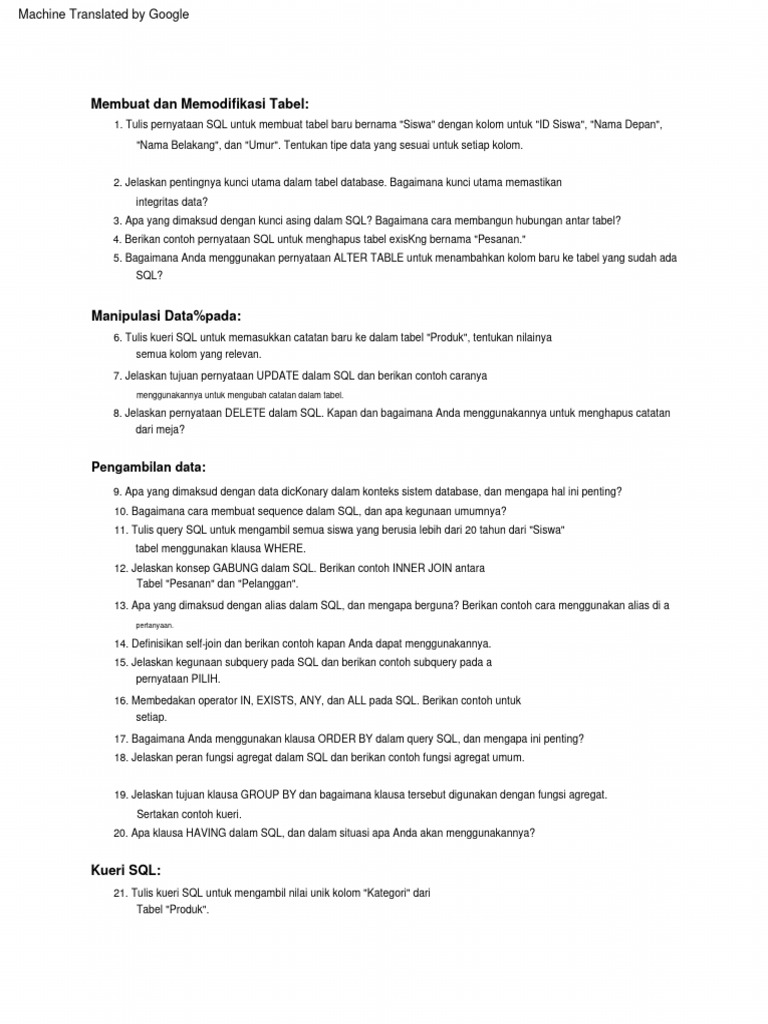 Database Ujian Chapter Pdf Komputer