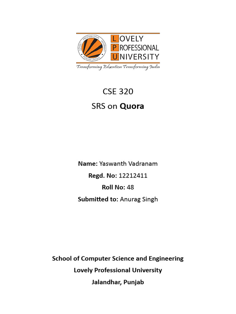 Quora SRS for Computer Science Students | PDF | Computers