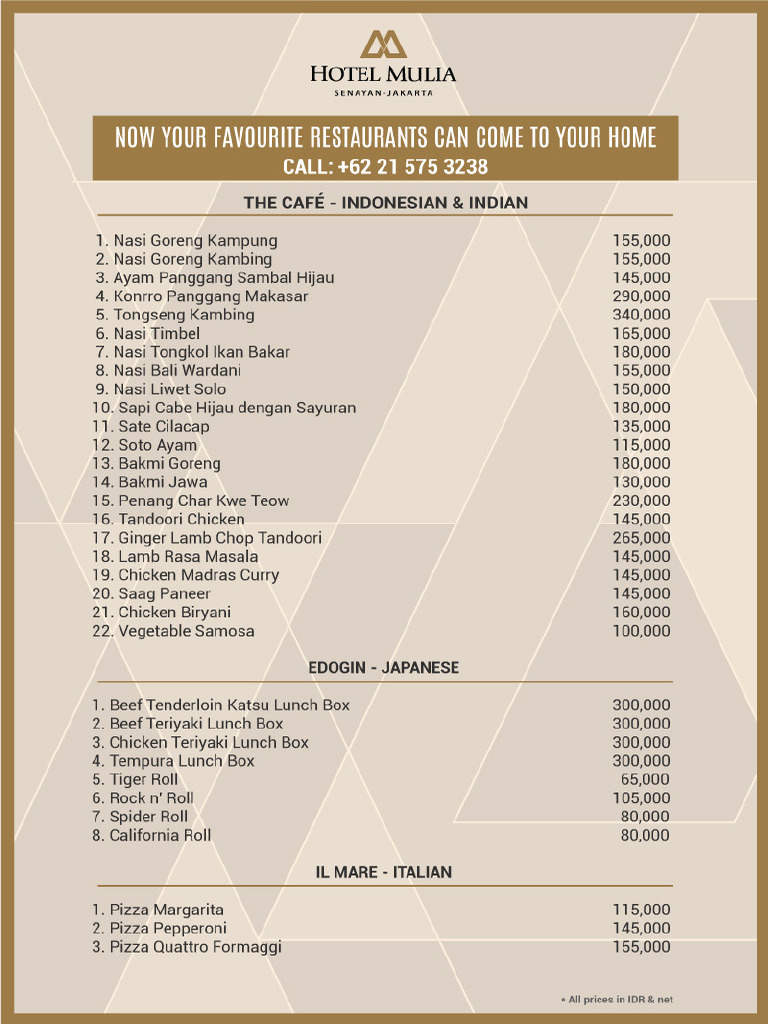 Mulia Food To Go - Menu | PDF