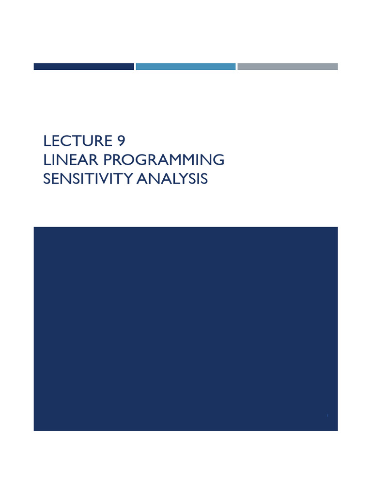 Lecture 9 Pdf Mathematical Optimization Linear Programming 4843