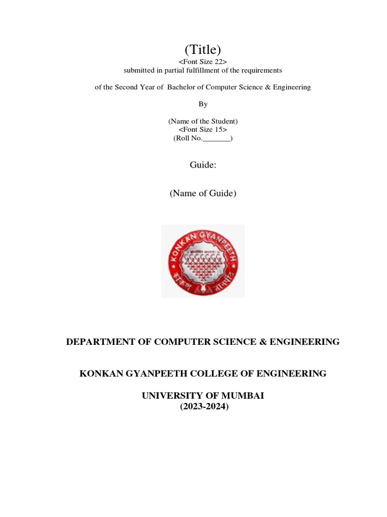 SE CSE III MiniProject 1 ReportFormat 2023 24 | PDF | Computer Science | Computing
