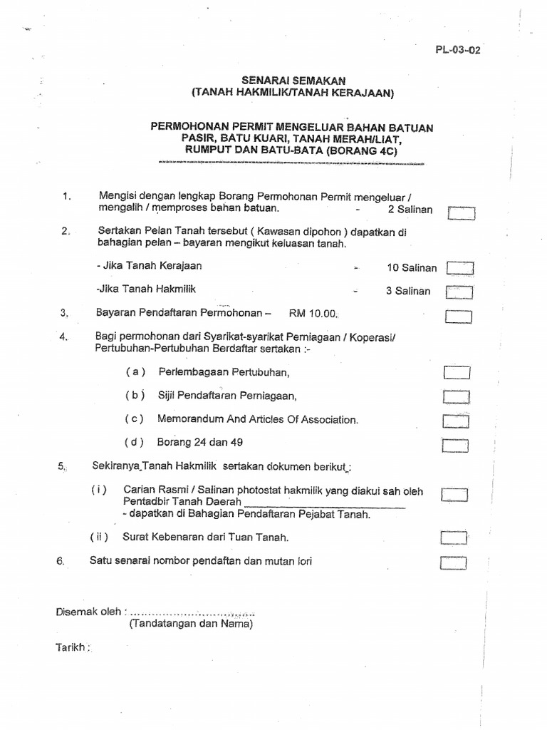 PTD Permit Export Tanah | PDF