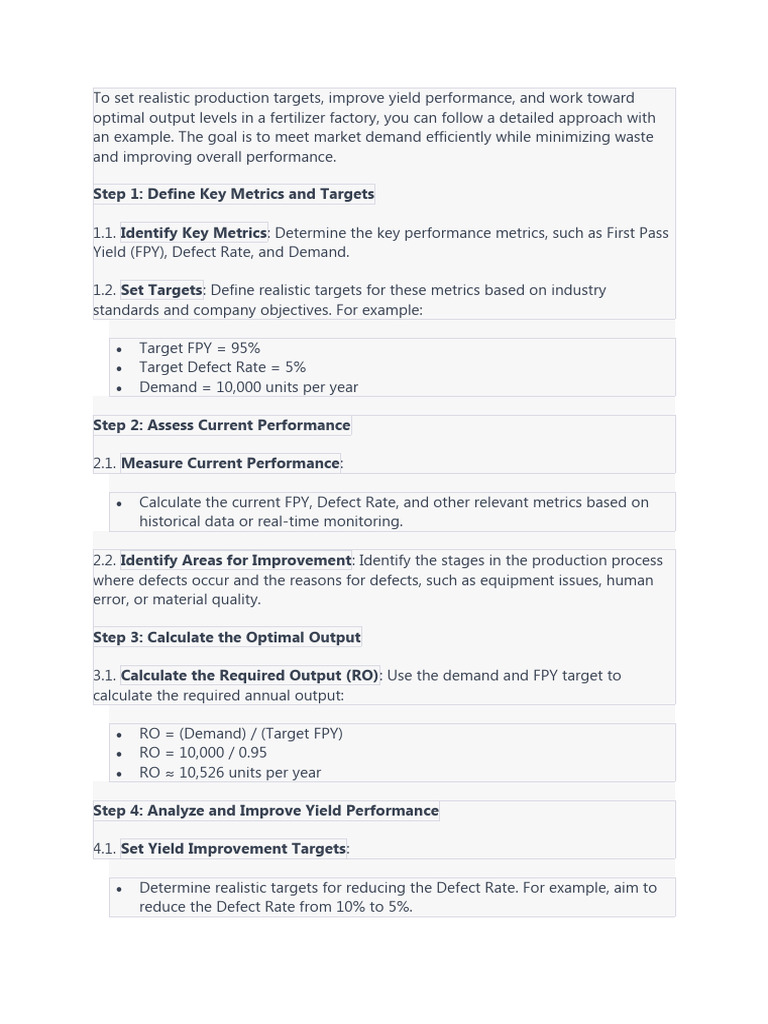 Sample of Improve Performance Yield Calculation | PDF | Performance ... Sample of Improve Performance Yield Calculation | PDF | Performance ...