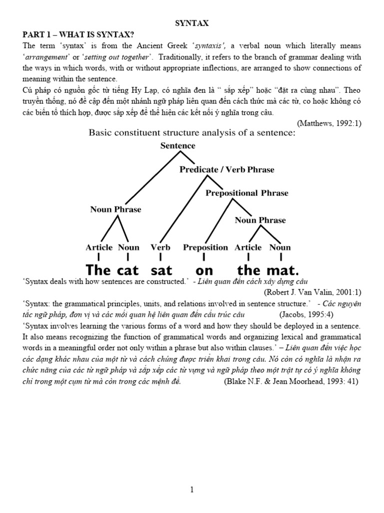 Syntax Handout (Final) | PDF