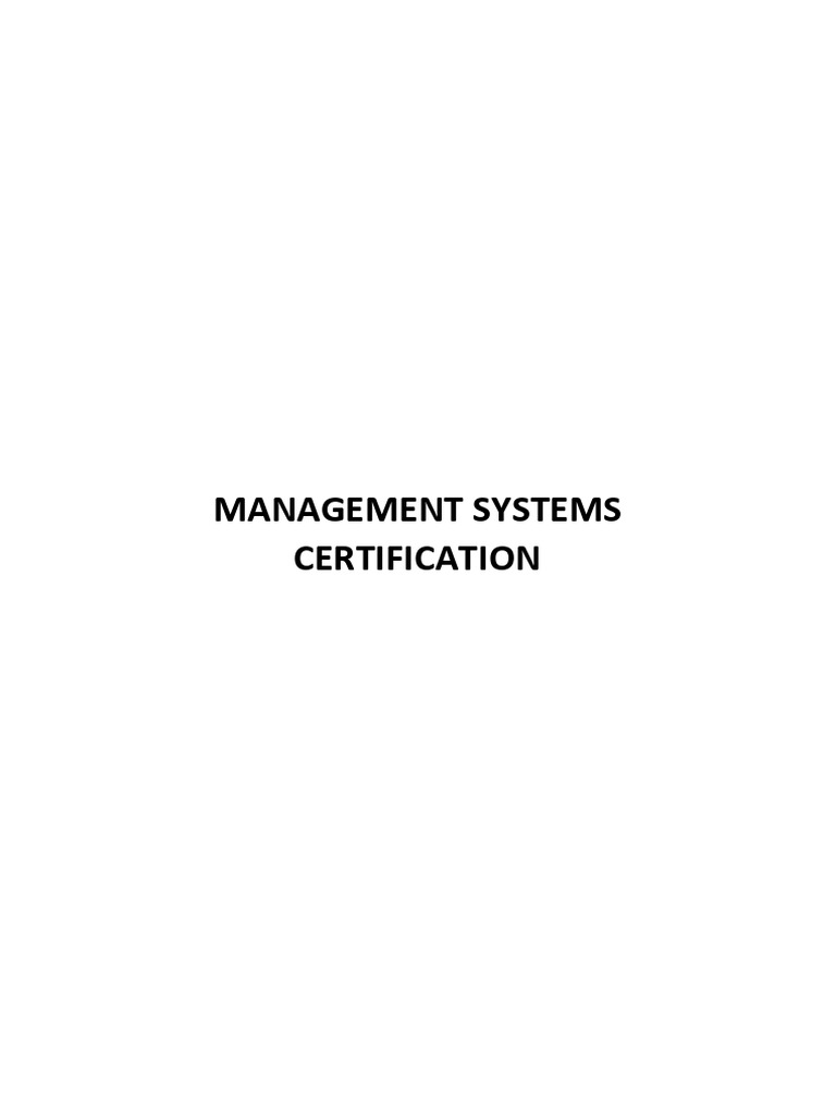 Management Systems Certification | PDF