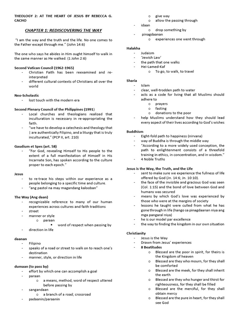 Chapter 1 Rediscovering The Way Theology 2 at The Heart of Jesus by ...