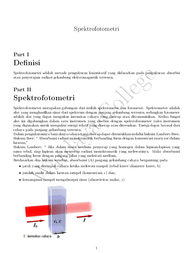 Spektrometri Sinar UV Tampak | PDF