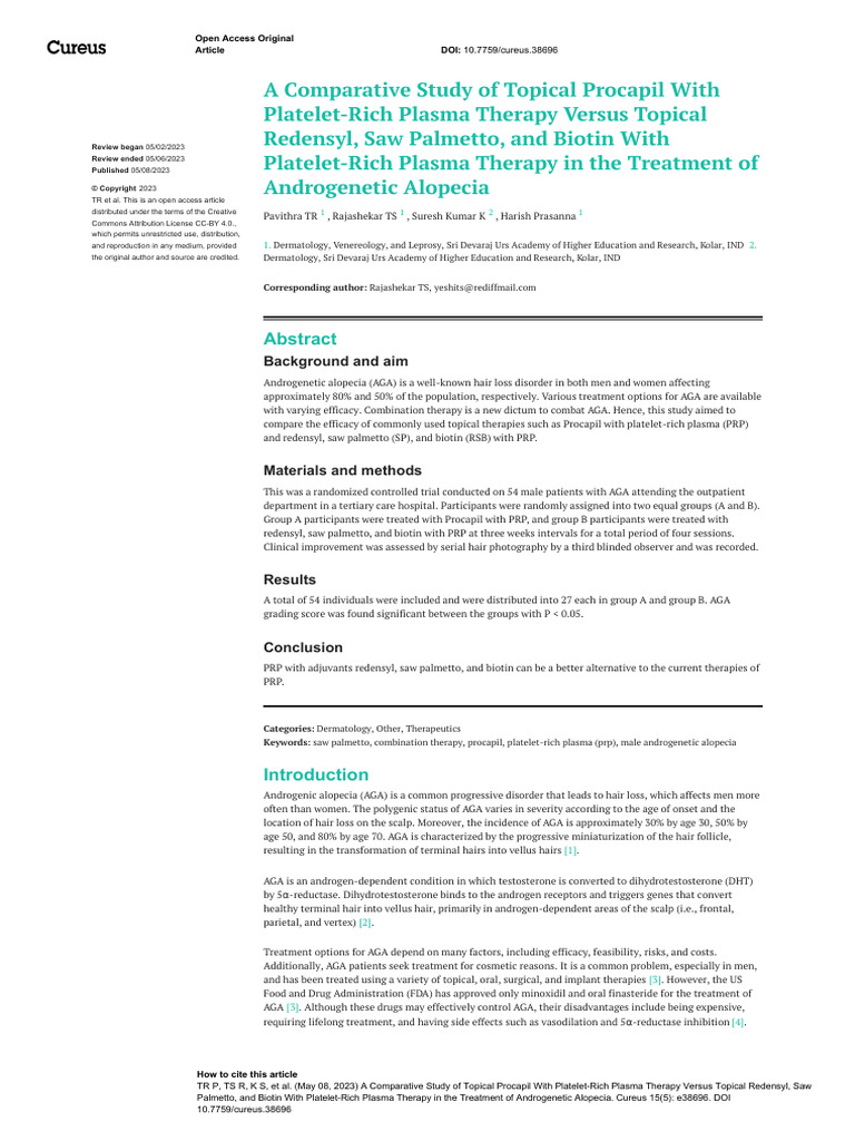 Procapil Study | PDF | Statistics | Hair Loss