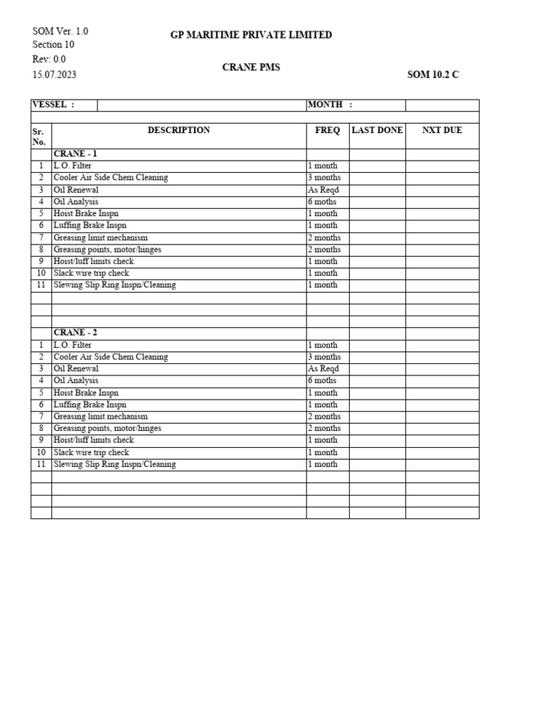 Som 10.2 C Crane PMS | PDF