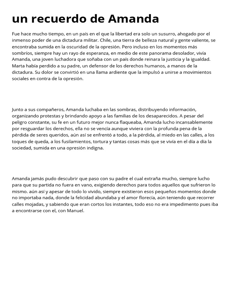 Un Recuerdo de Amanda - 20230927 - 064211 - 0000 | PDF