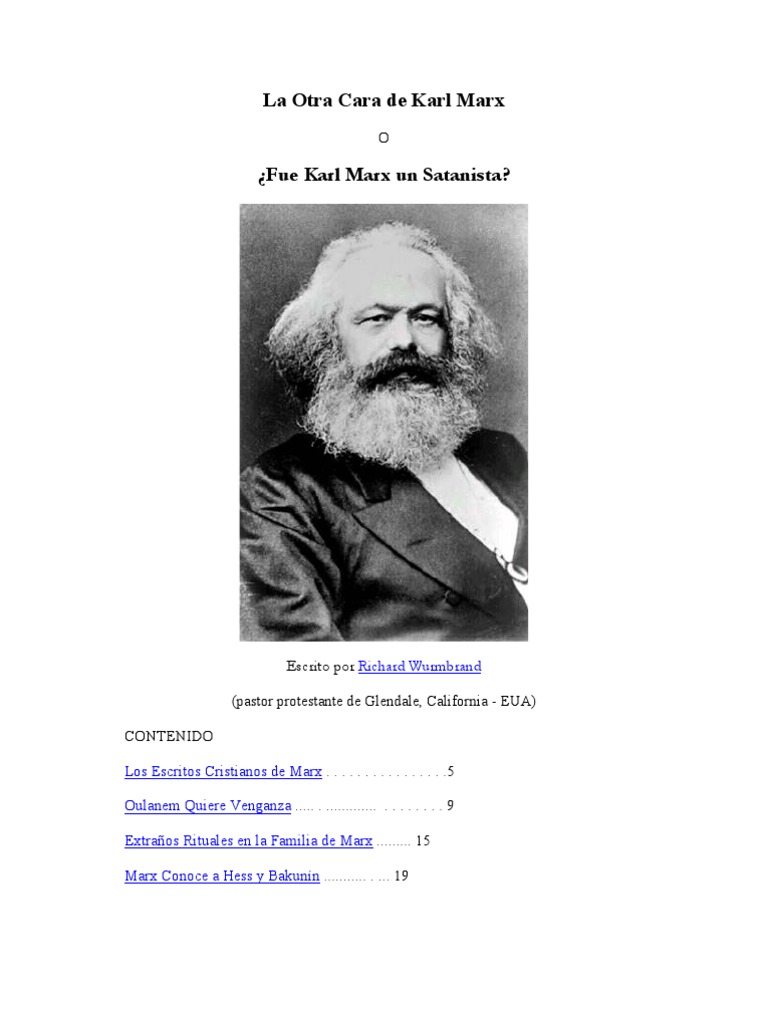 La Otra Cara de Karl Marx | PDF | Karl Marx | Demonios