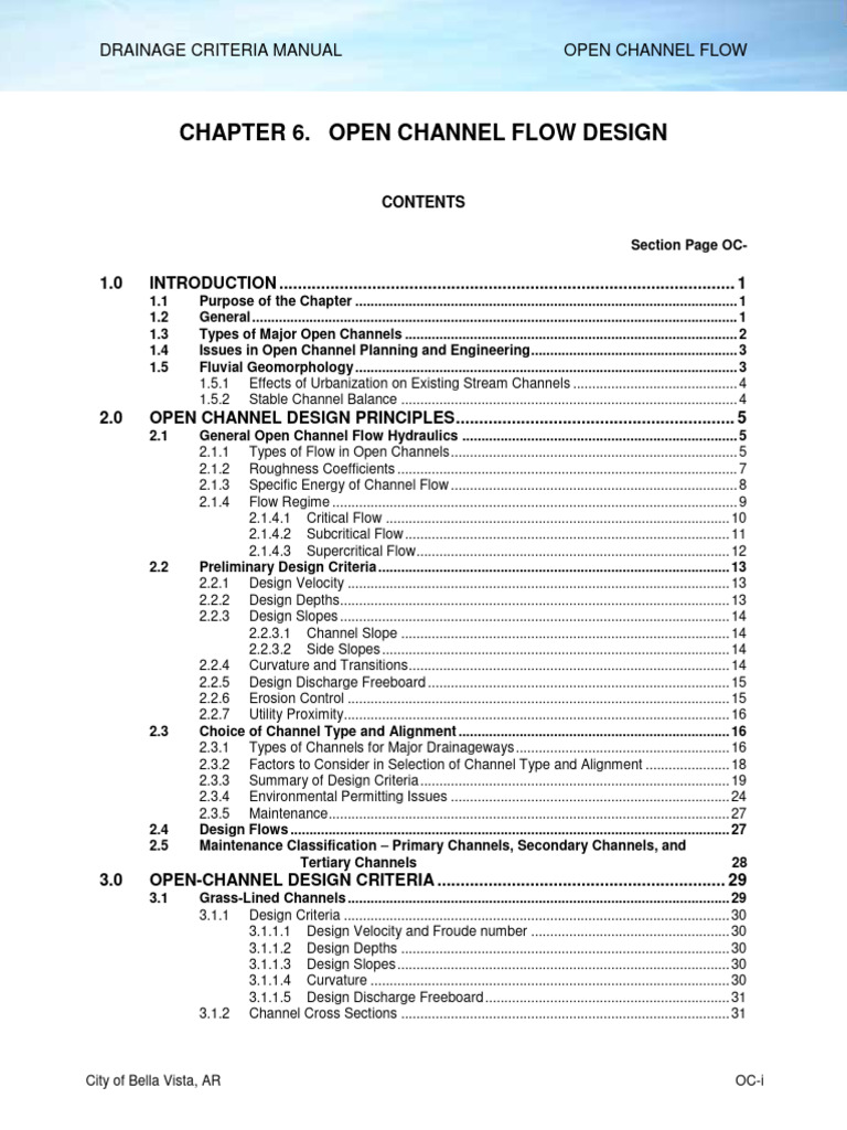 Chapter 6 Open Channel Flow | PDF | Drainage Basin | River