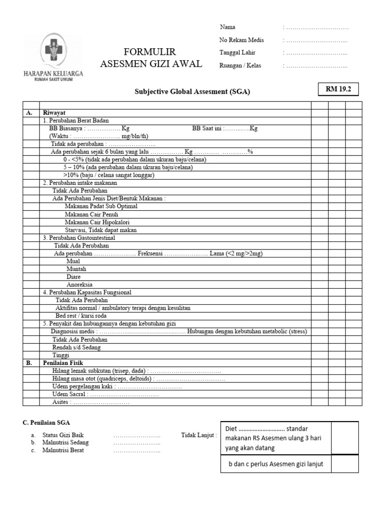 RM 19.1 Asesmen Gizi Awal DEWASA | PDF | Kesehatan Holistik