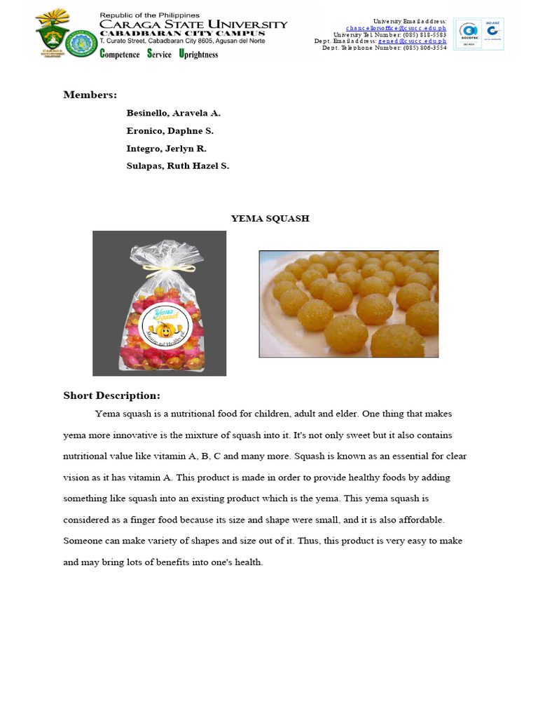 Yema Squash | PDF | Candy | Sugar