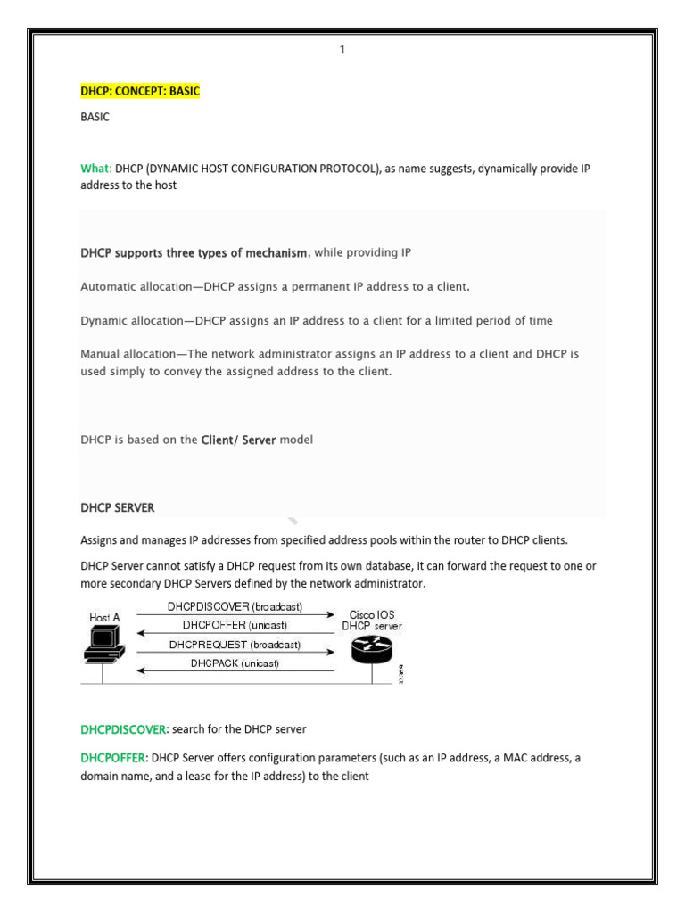 DHCP Concept | Download Free PDF | Telecommunications | Data Transmission DHCP Concept | Download Free PDF | Telecommunications | Data Transmission