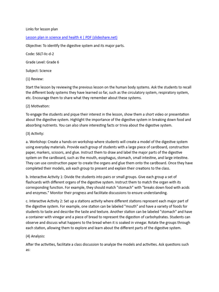 4as Lesson Plan | PDF