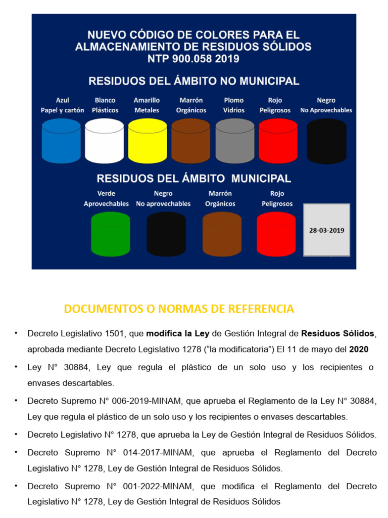 PresentaciónNTP 900 058 2019 | PDF | Residuos | La contaminación del agua