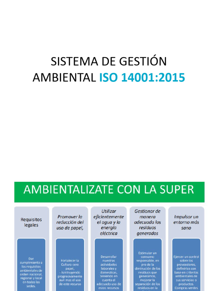 Presentacion SGA ISO 14001-2015 EPG | PDF | Residuos | Reciclaje