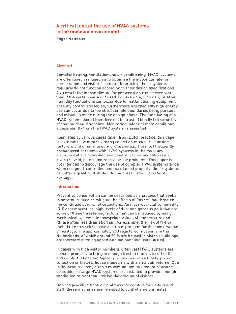 2012 A Critical Look at The Use of HVAC Systems in The Museum ...