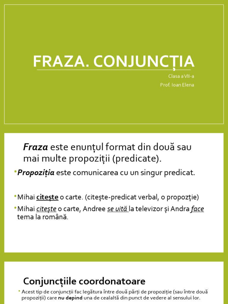 Fraza Clasa A 7-A | PDF