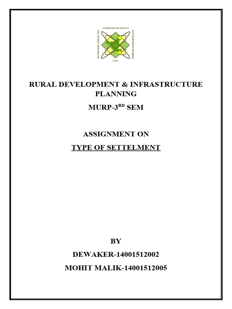 Settlement Assignment Pdf Government Of India Government