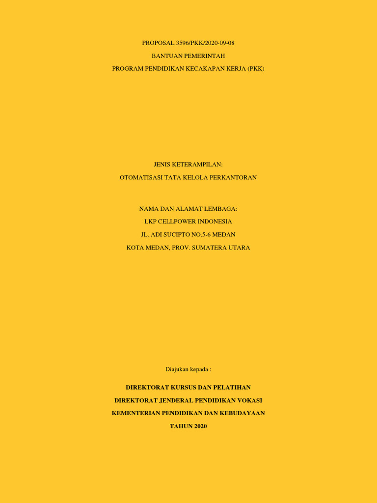 Proposal PKK 2020 | PDF | Bisnis
