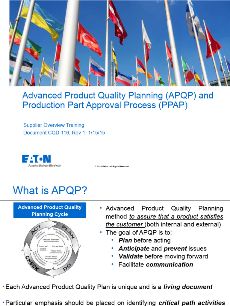 Supplier APQP Process Training (In-Depth) | PDF | Reliability ...