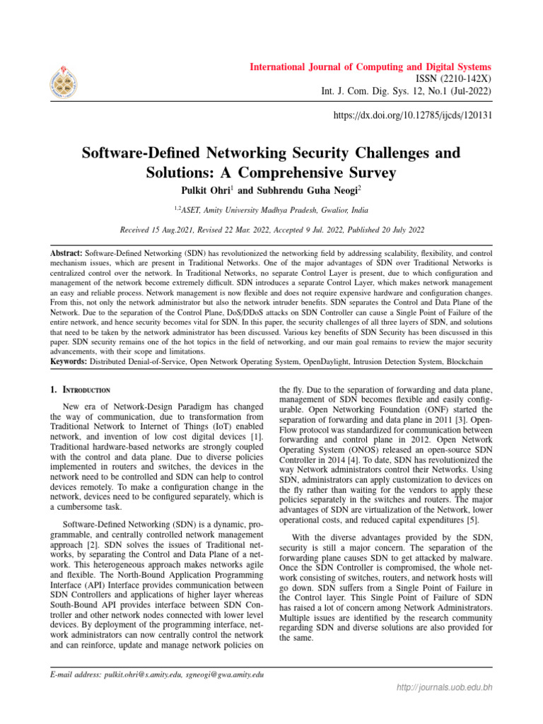 IMPORTANT SDN | PDF | Denial Of Service Attack | Computer Network