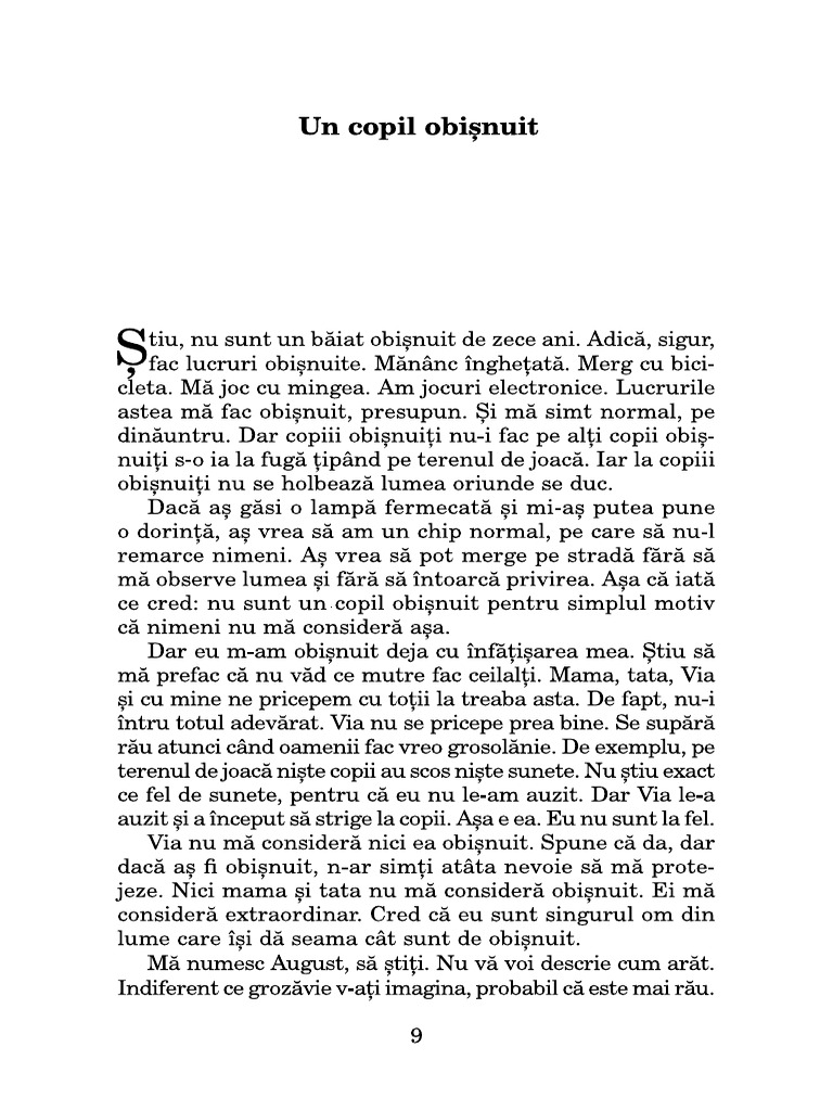 Minunea - R.J. Palacio | PDF