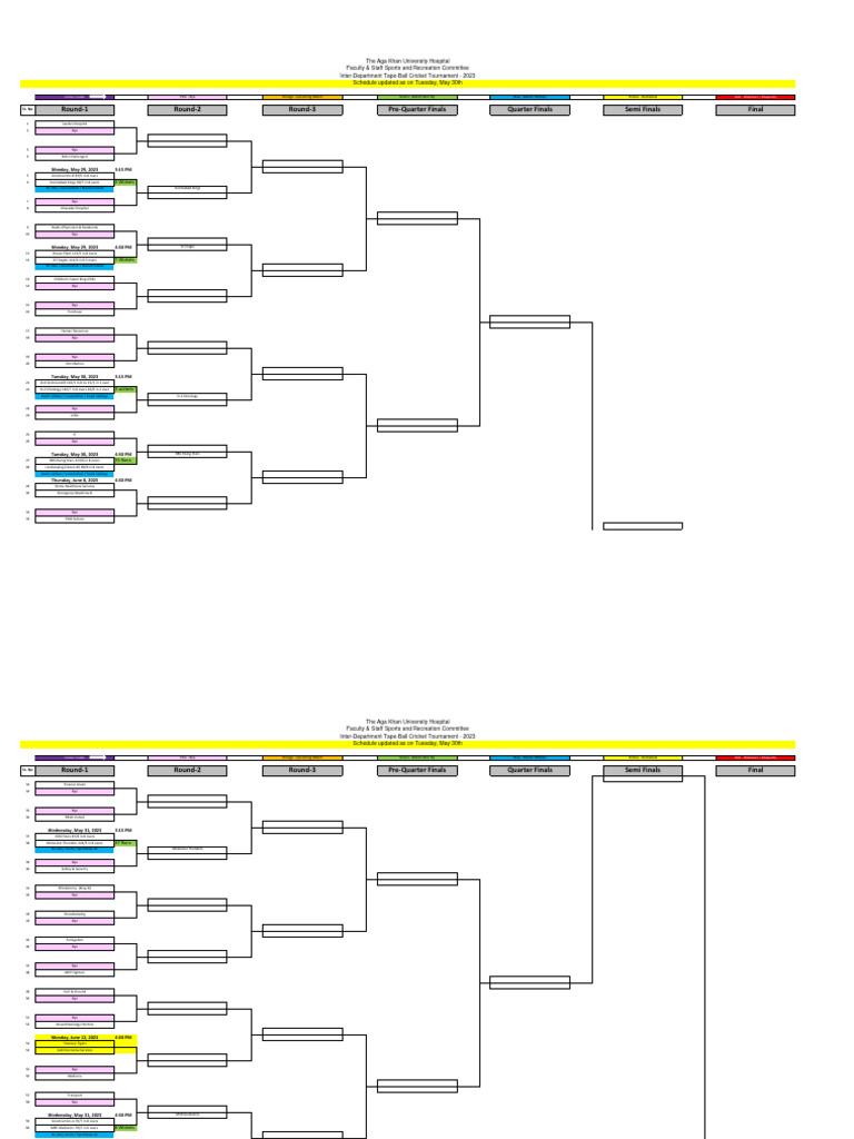 Tape Ball Schedule | PDF