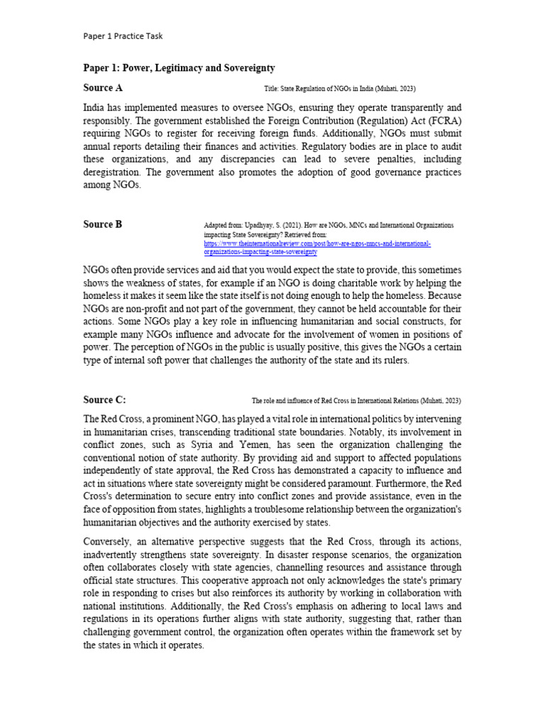 Paper 1 Practice NGOs Full Paper 1 | PDF | Non Governmental ...