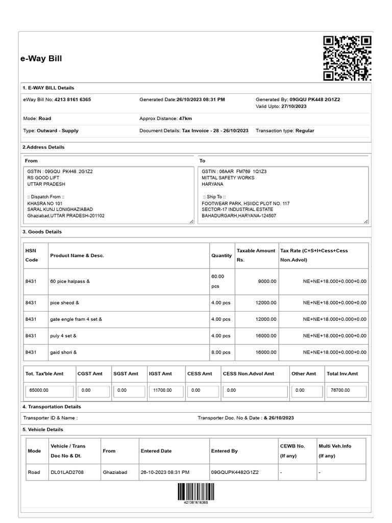 E-Way Bill | PDF | Economies | Economy Of India
