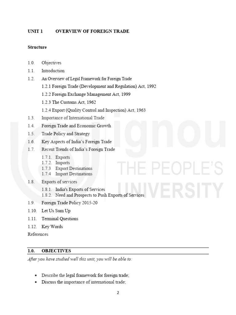 Unit 1 | PDF | Balance Of Trade | Trade