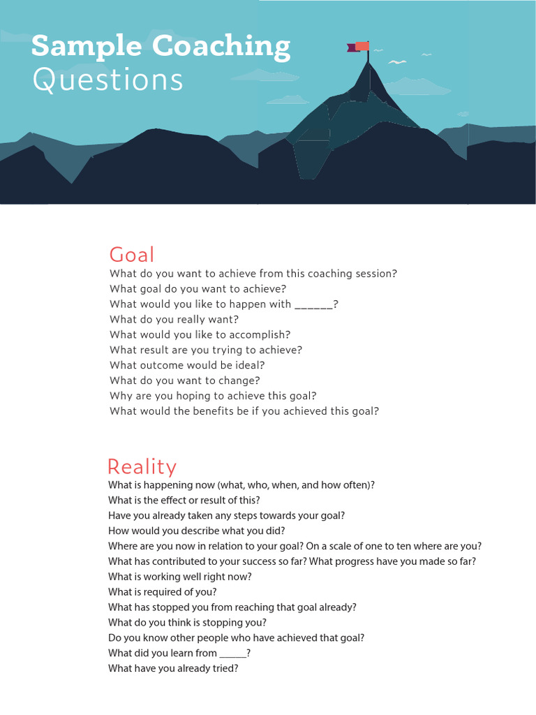 Sample Coaching Questions | PDF | Goal | Psychology