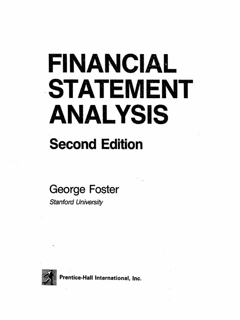Financial Statement Analysis - GEORGE FOSTER (1986) | PDF