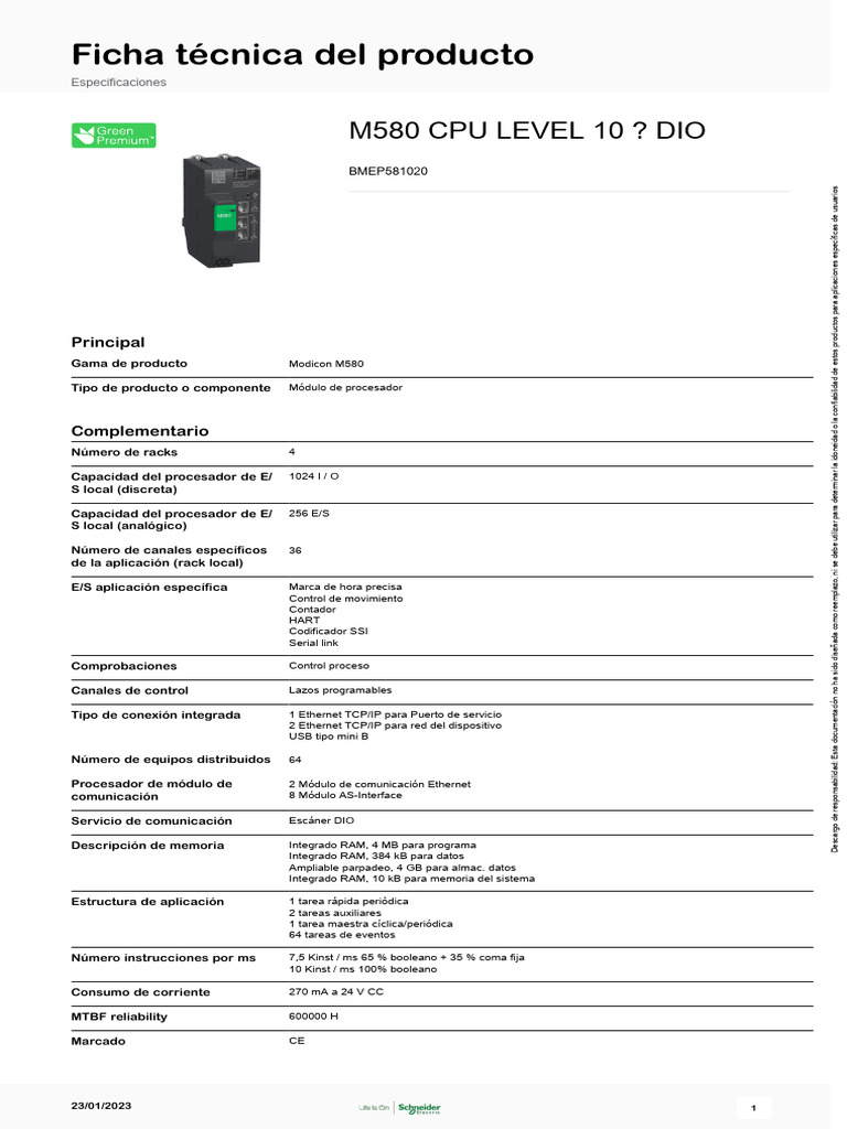 Modicon M580 - EPac - BMEP581020 | PDF Modicon M580 - EPac - BMEP581020 | PDF