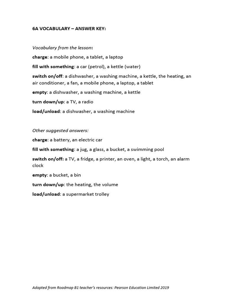 6a Vocab Answer Key PDF | PDF | Social Science