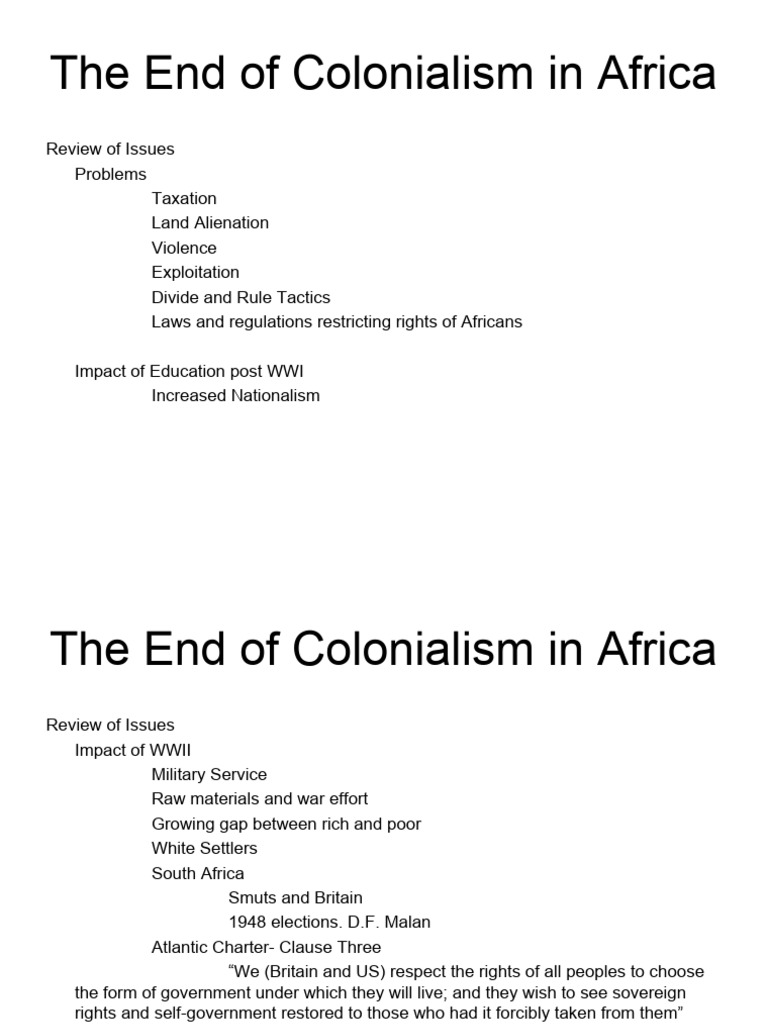 The End of Colonialism in Africa | PDF | Hutu | Apartheid