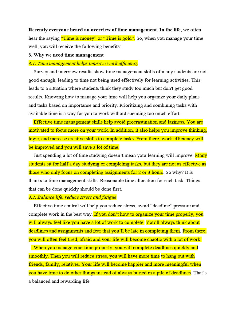 Thuyết trình TACN 1 | PDF | Professional Skills | Time Management