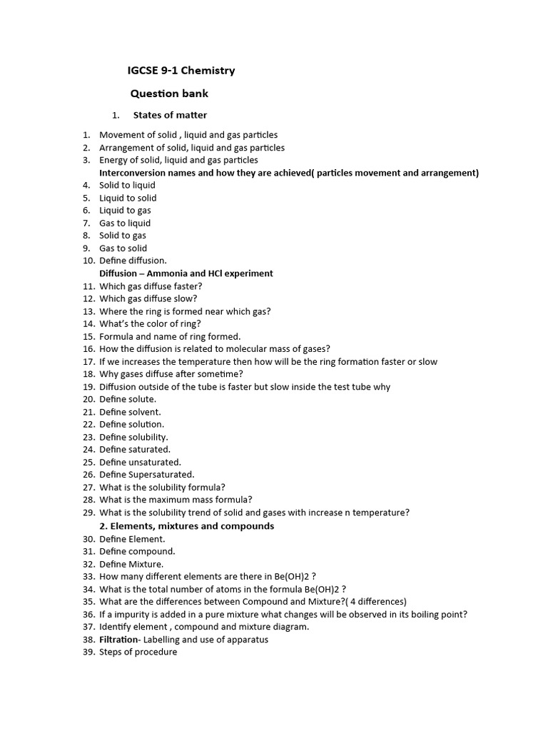 Igcse 9 1 Pdf Ion Salt Chemistry